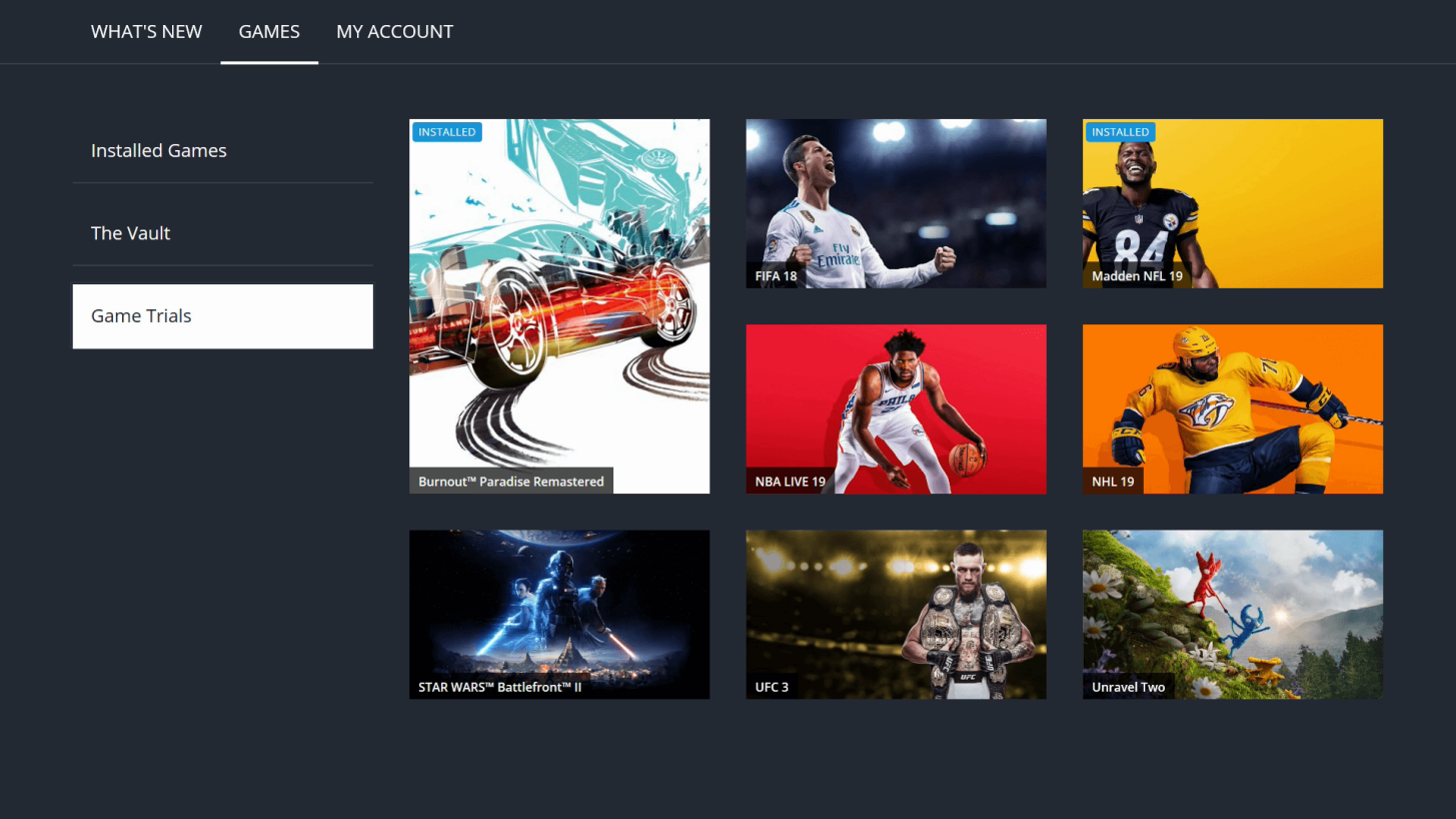 What’s new to the EA Access Hub app