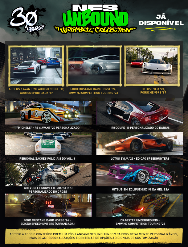 A Coleção Ultimate do Need for Speed™ Unbound já está disponível