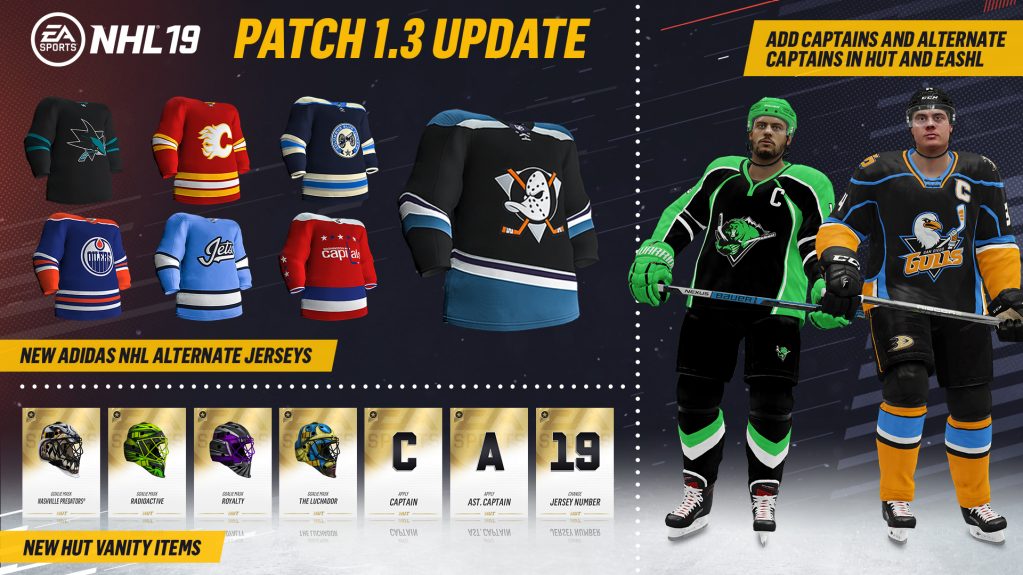 NHL® 19 Patch 1.3 Notes October 26 2018 – EA SPORTS™ Official Site