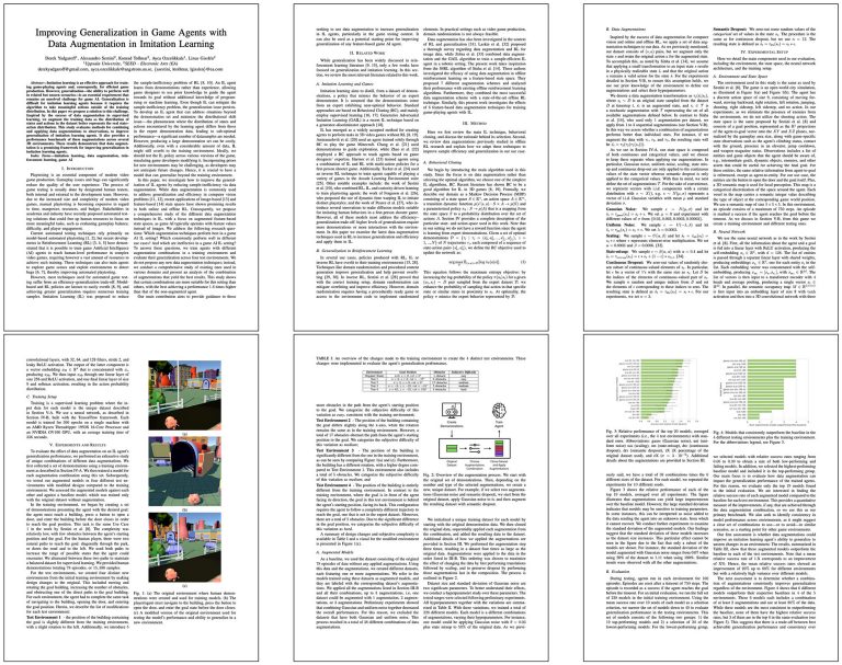 Improving Generalization in Game Agents with Imitation Learning