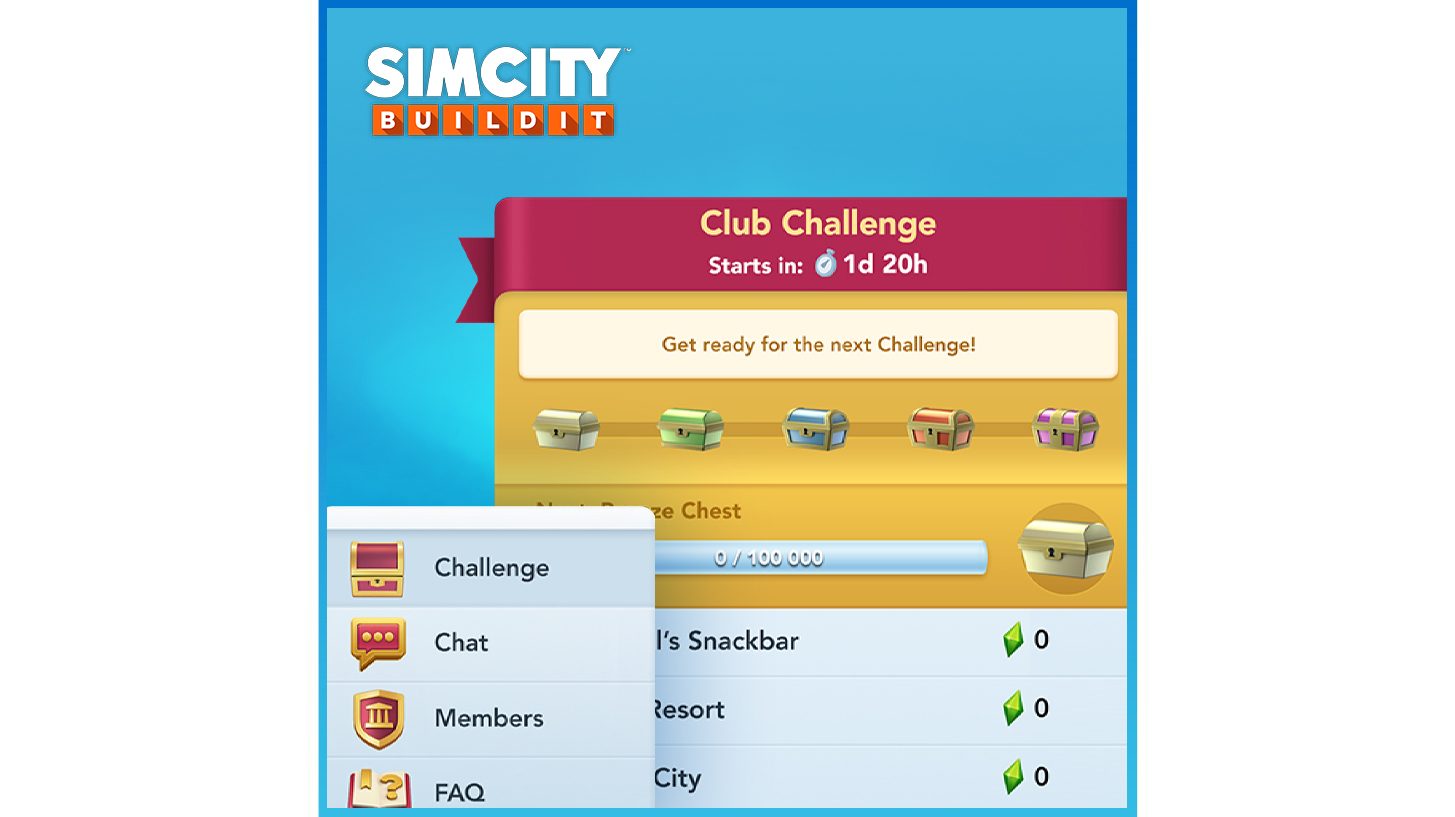 Clubuitdagingen komen naar SimCity BuildIt