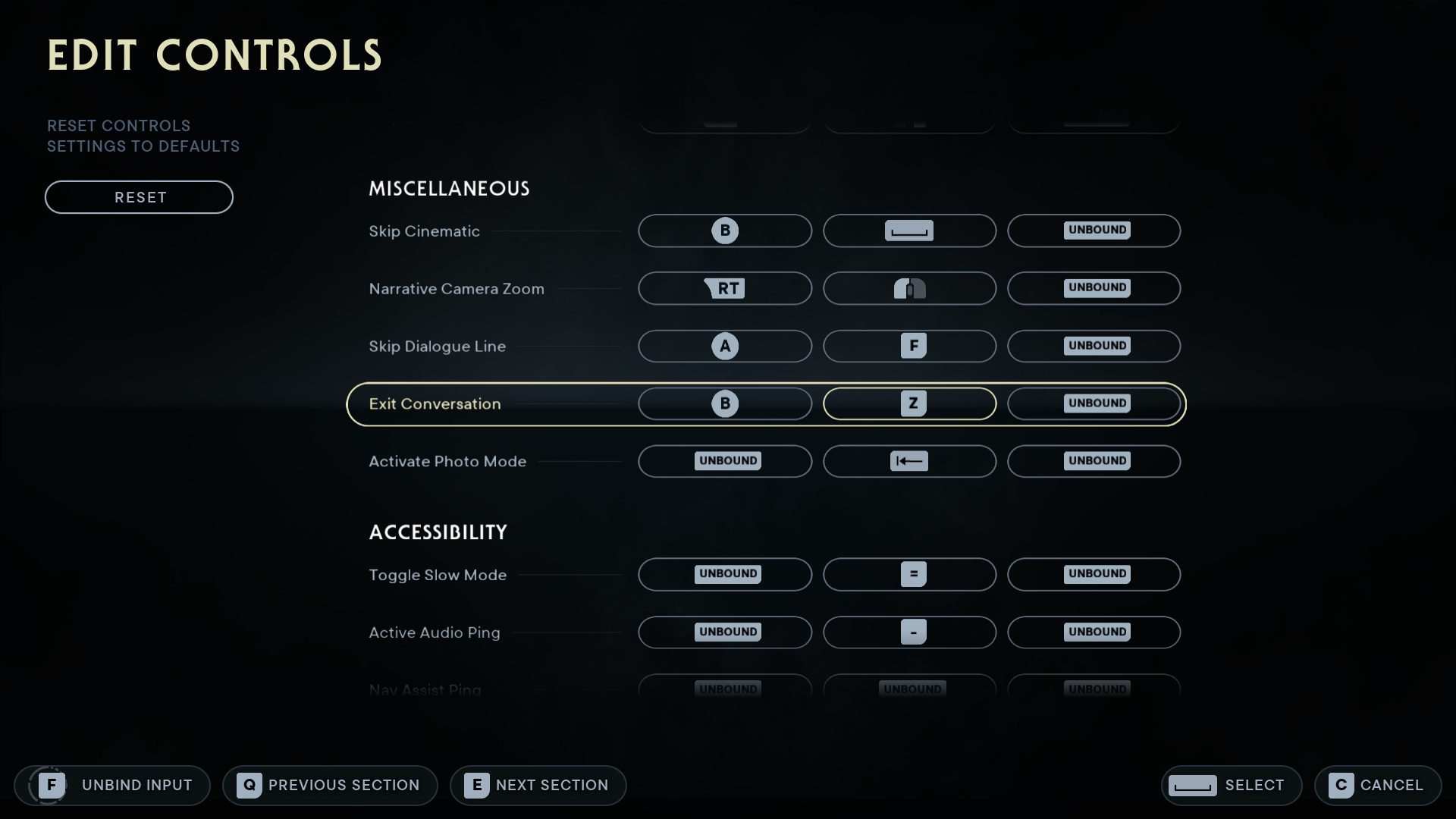 Star Wars Jedi: Survivor Controller Settings For PC - An Official EA Site