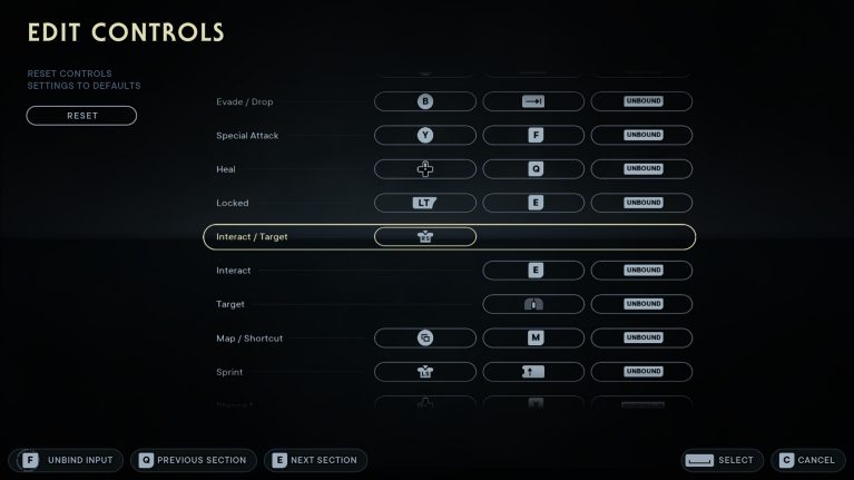 Star Wars Jedi: Survivor Controller Settings For PC - An Official EA Site