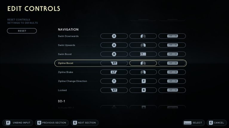 Star Wars Jedi: Survivor Controller Settings For PC - An Official EA Site