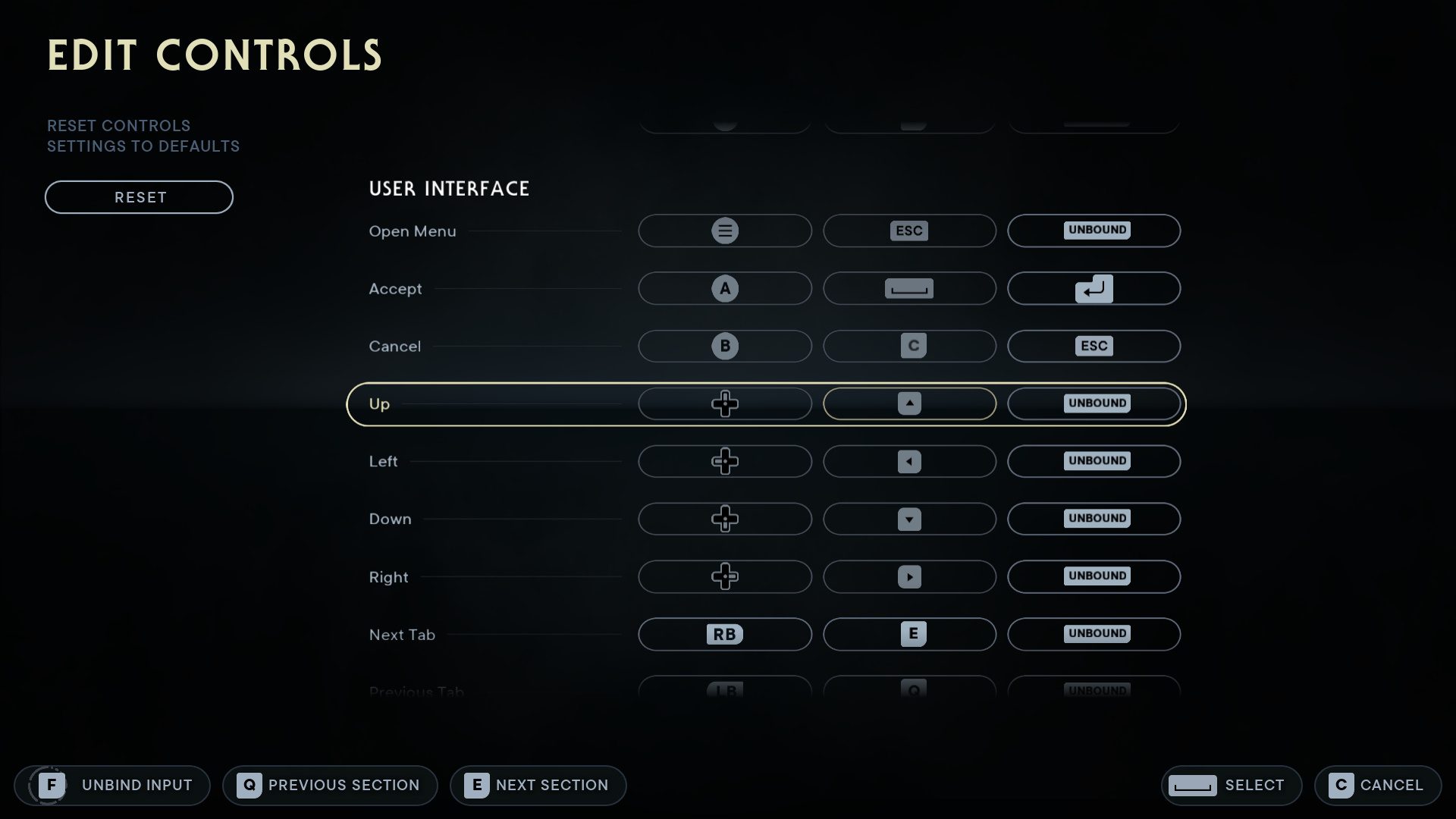 Star Wars Jedi: Survivor Controller Settings For PC - An Official EA Site