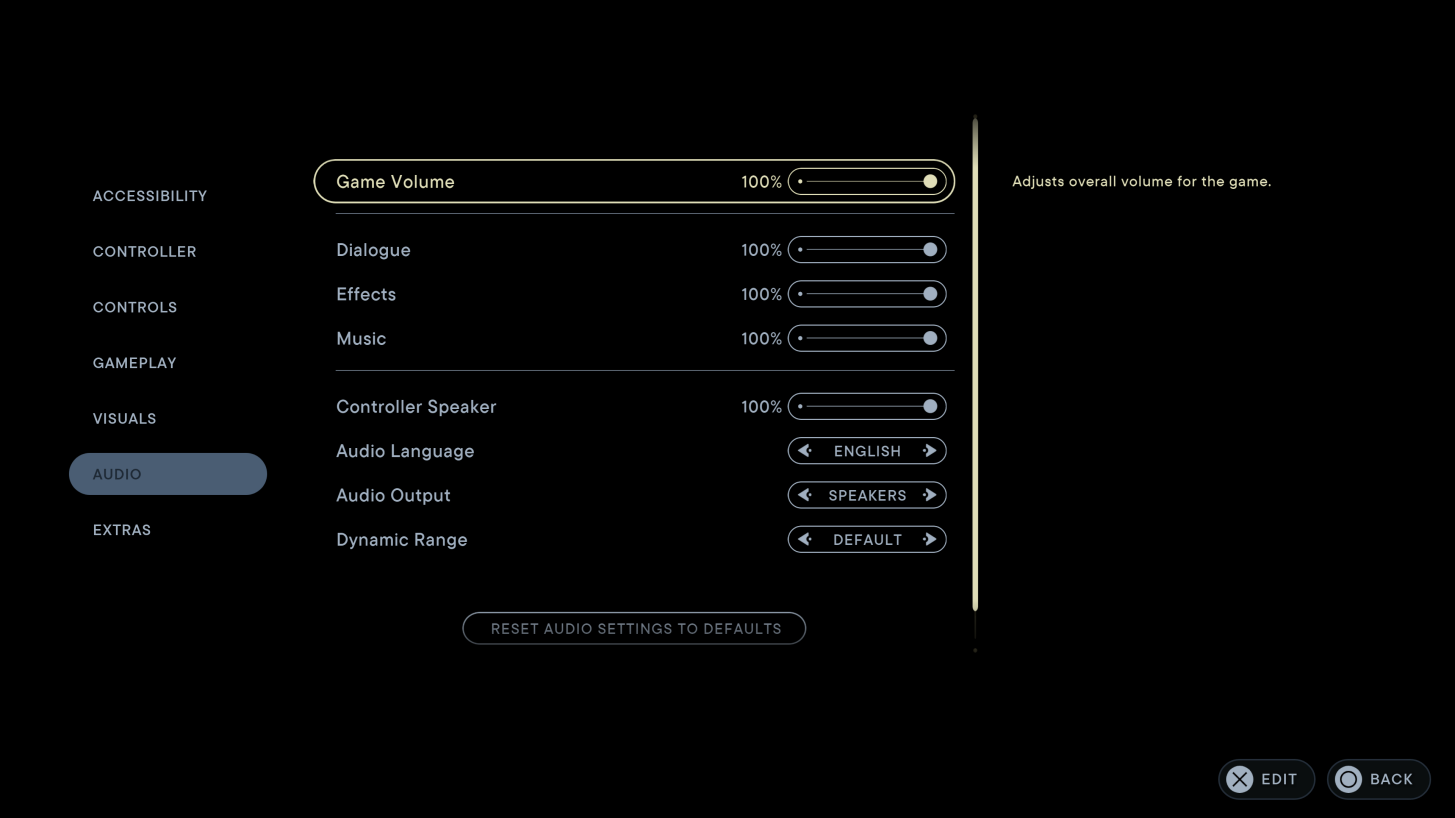 Star Wars Jedi: Survivor Audio Settings For PS5 - An Official EA Site