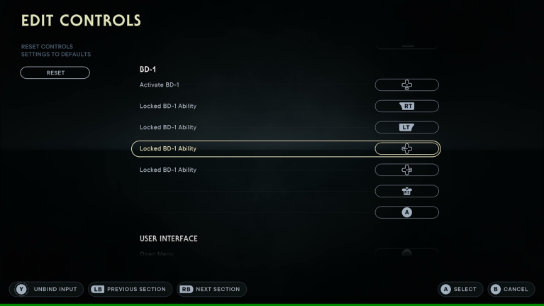 Star Wars Jedi: Survivor Controller Settings For XBSX - An Official EA Site