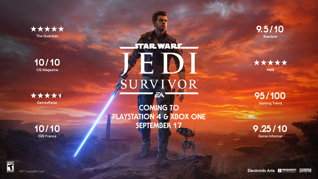 Star Wars Jedi: Survivor ™ Comes to PlayStation 4 and Xbox One Consoles on September 17