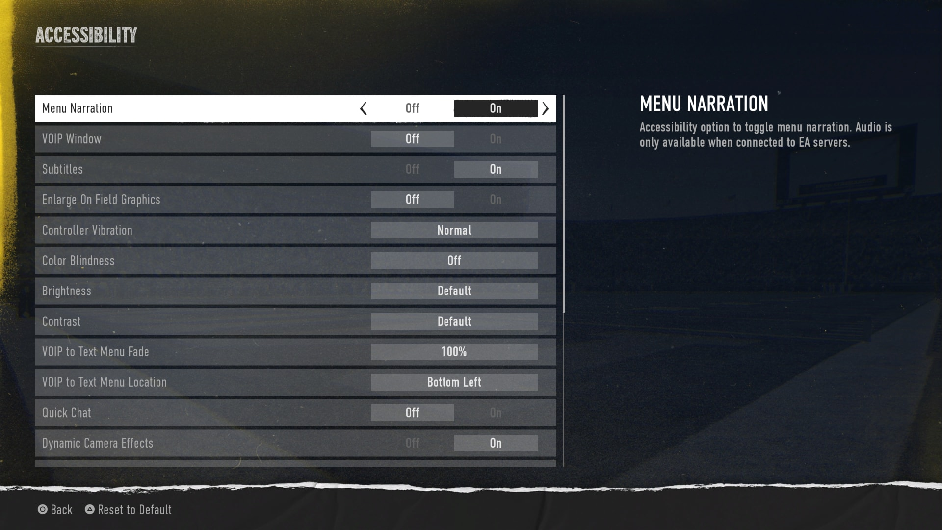 College Football 25 Accessibility Resources - An Official EA Site