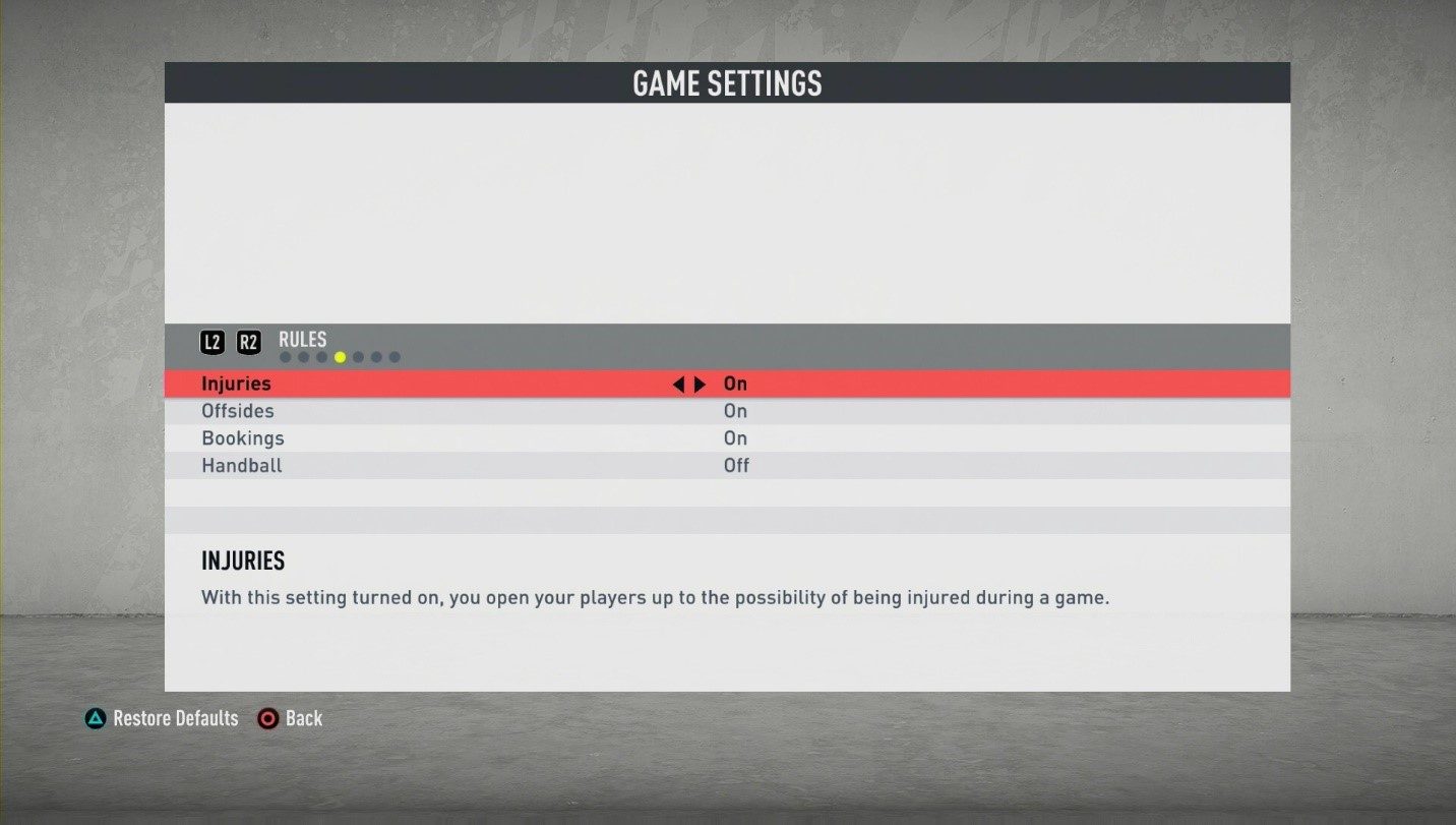 FIFA 20 Game Settings For PS4 - An Official EA Site