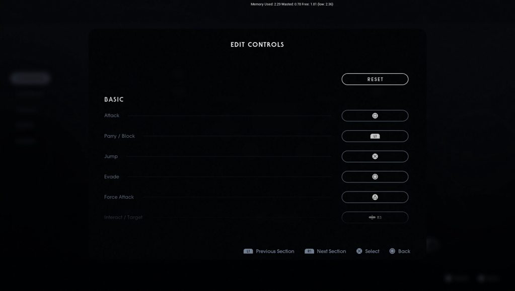 Jedi Fallen Order Controller Settings For PS4 - An Official EA Site