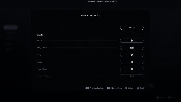 Jedi Fallen Order Controller Settings For PS4 - An Official EA Site