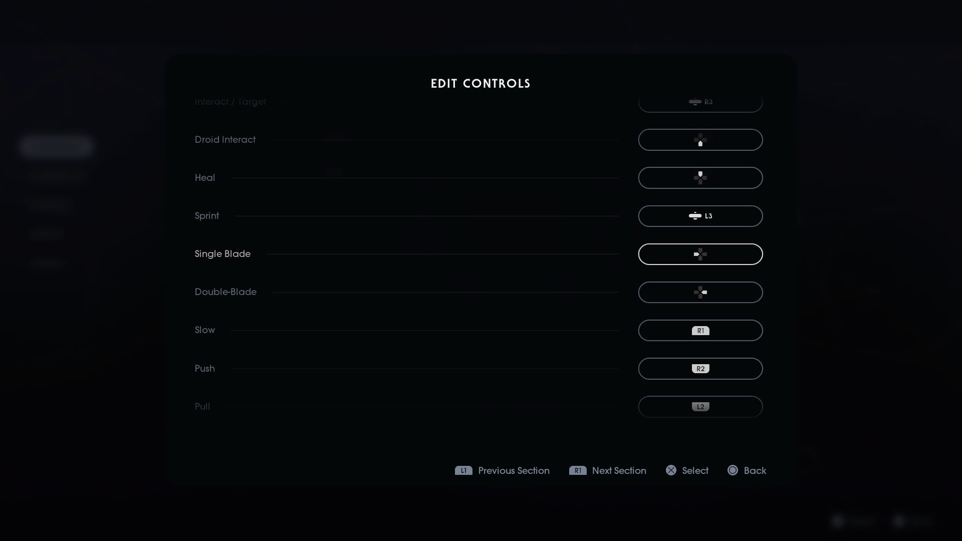 Jedi Fallen Order Controller Settings For PS4 - An Official EA Site