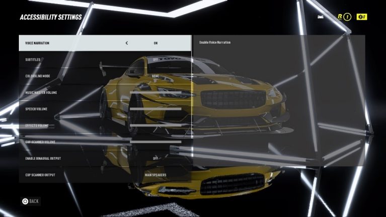Need For Speed Heat Accessibility Settings For PS4 - An Official EA Site