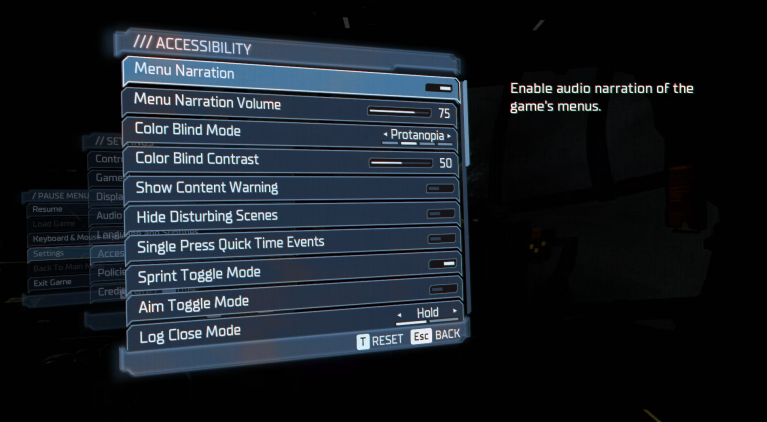 Dead Space Accessibility Settings For PC - An Official EA Site