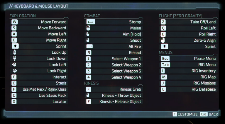 Dead Space Control Settings for PC - An Official EA Site