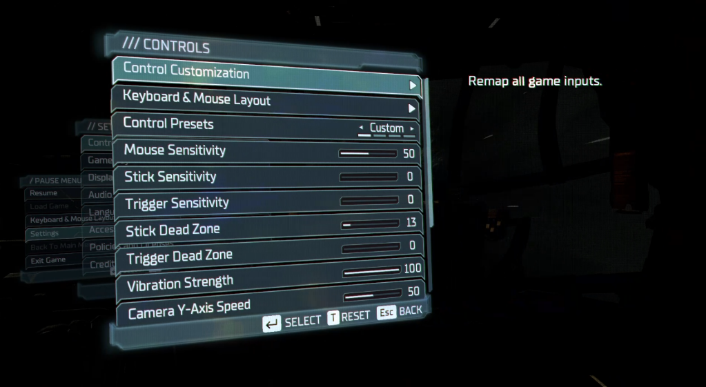 Dead Space Control Settings for PC - An Official EA Site