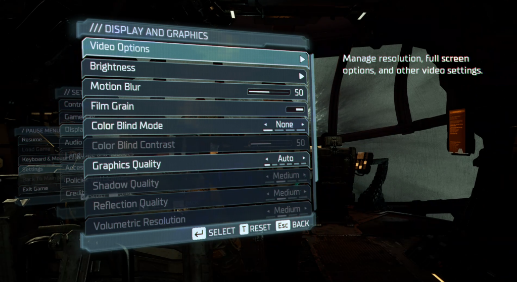 Dead Space Display & Graphics Settings For PC - An Official EA Site
