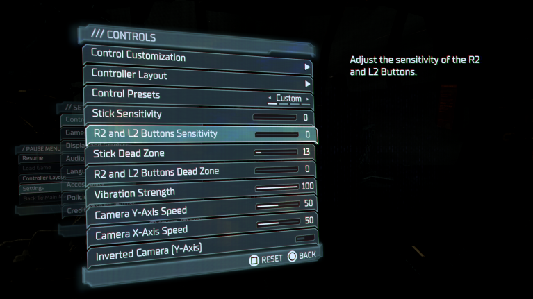 Dead Space Control Settings for PS5 - An Official EA Site