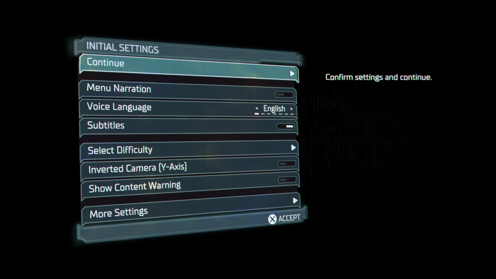 Dead Space Initial Settings For PS5 - An Official EA Site
