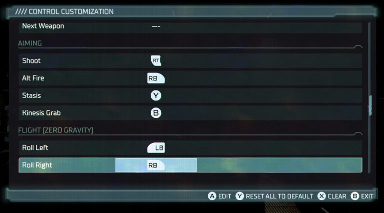 Dead Space Control Settings for XBX - An Official EA Site