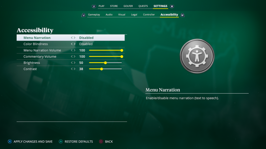EA Sports PGA Tour Accessibility Settings For PlayStation 5 - An ...