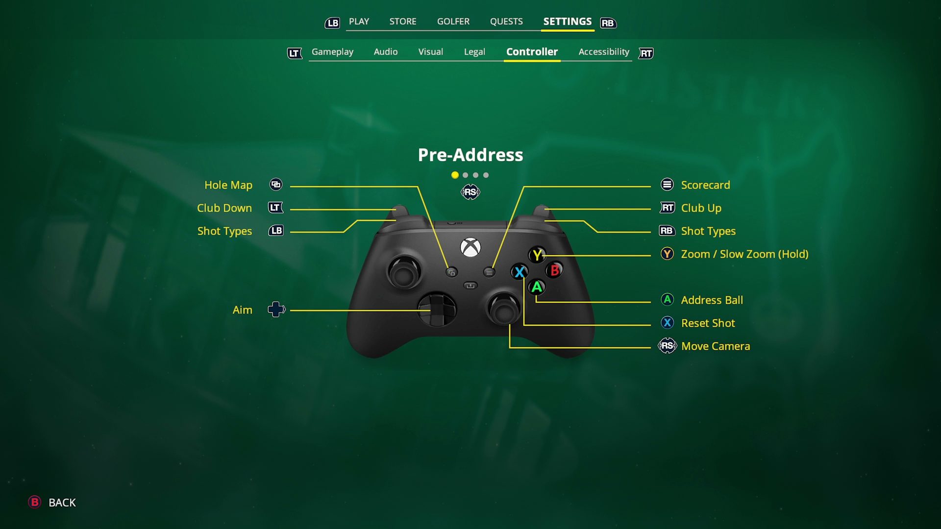 EA Sports PGA Tour Control Settings for Xbox Series X - An Official EA Site
