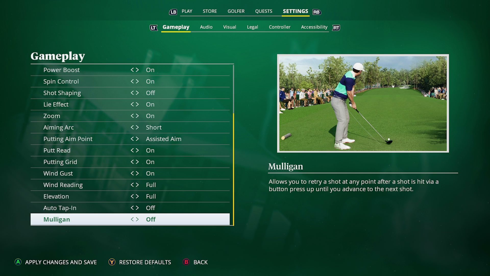 EA Sports PGA Tour Gameplay Settings For Xbox Series X - An Official EA ...