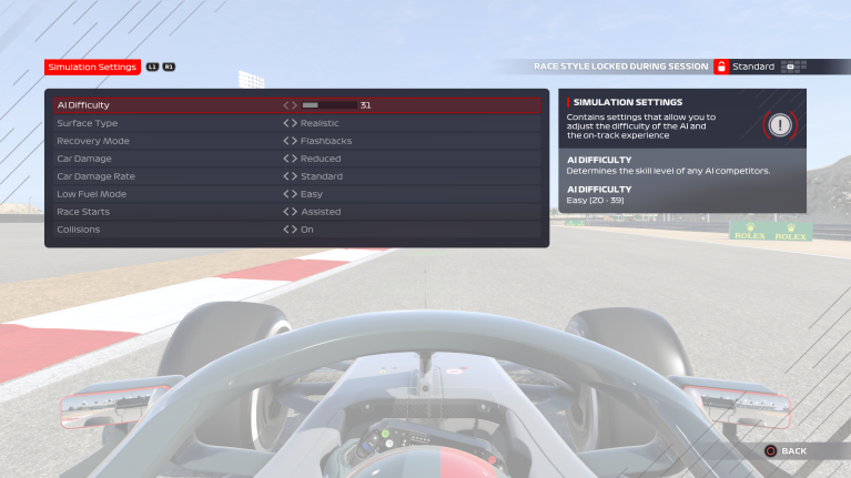 F1® 2021 Simulation Settings For PS4 - An Official EA Site
