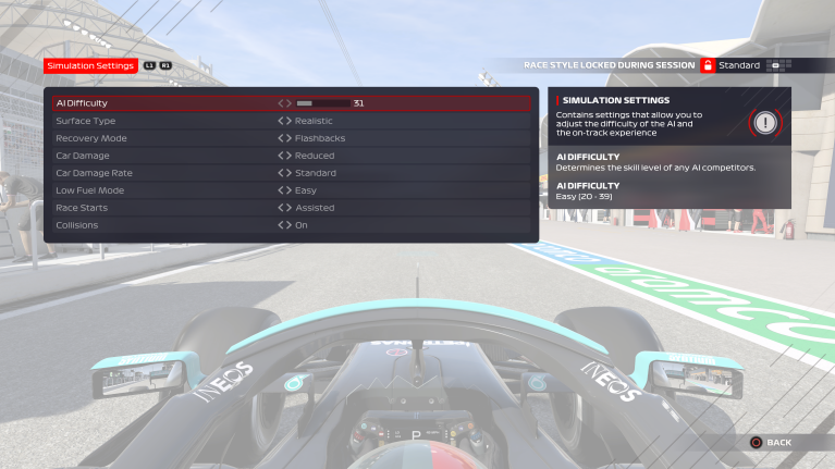 F1® 2021 Simulation Settings For PS5 - An Official EA Site