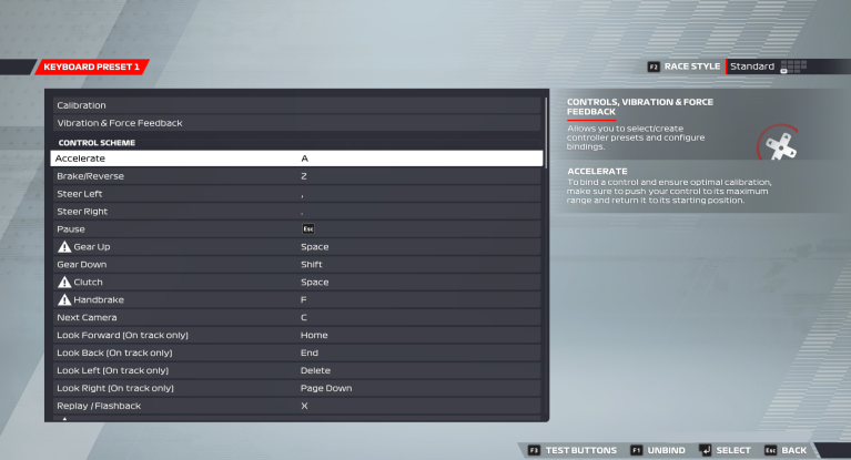 F1® 22 Controls For PC - An Official EA Site
