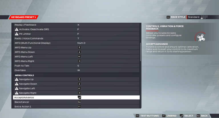 F1® 22 Controls For PC - An Official EA Site
