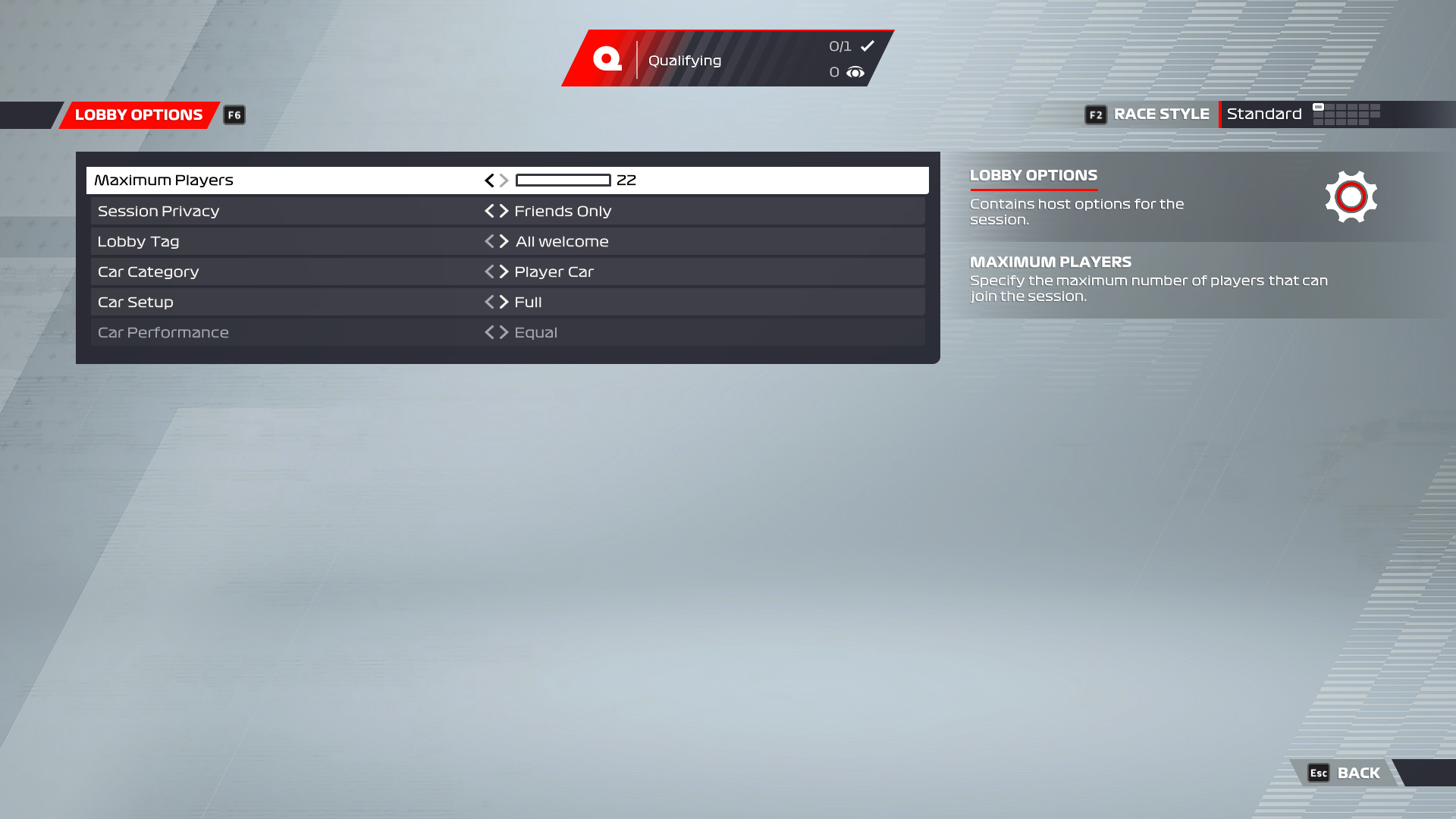 F1® 22 Lobby Options For PC - An Official EA Site