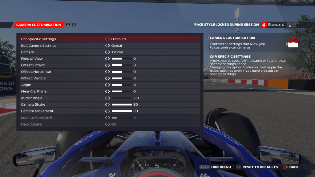 F1® 22 Camera Customization For PS4 - An Official EA Site