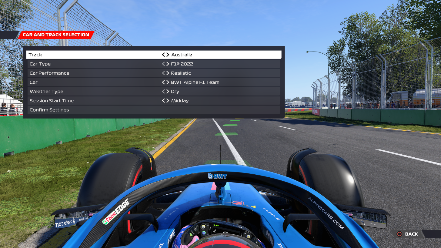 F1® 22 Car and Track Selection For PS5 - An Official EA Site