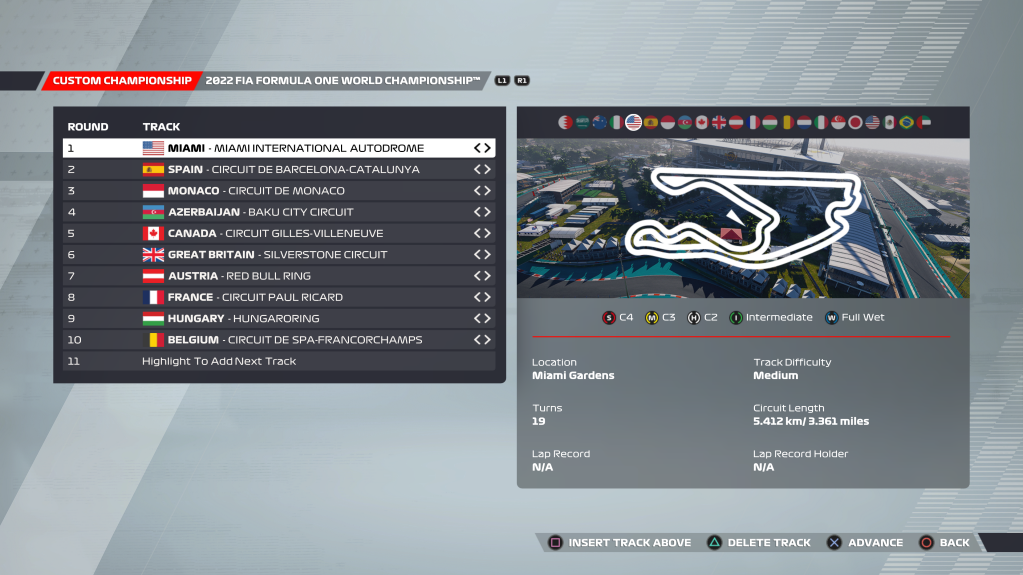 F1® 22 Custom Championship Track Select For PS5 - An Official EA Site
