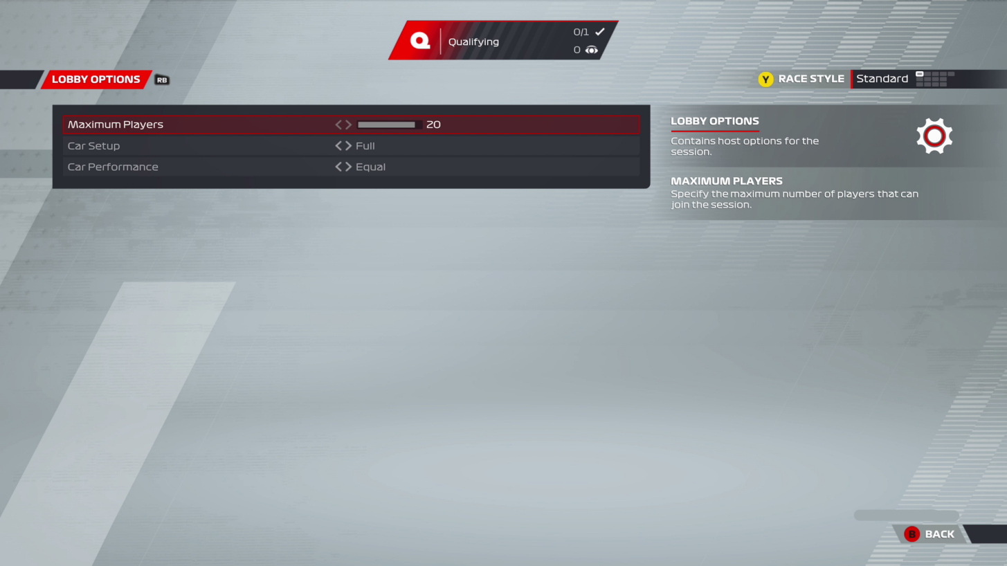 F1® 22 Lobby Options For Xbox Series X - An Official EA Site