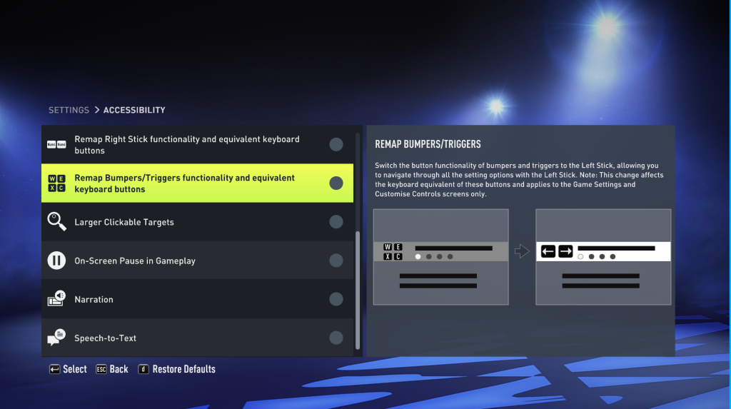 FIFA 22 Accessibility Settings For PC - An Official EA Site
