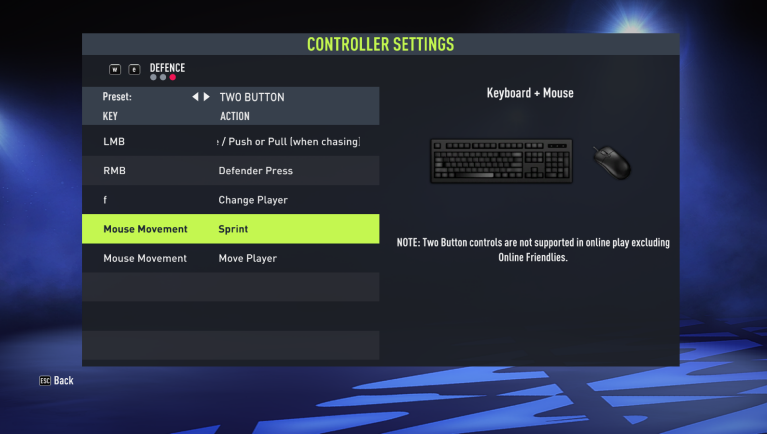 FIFA 22 Customise Controls Settings For PC - An Official EA Site