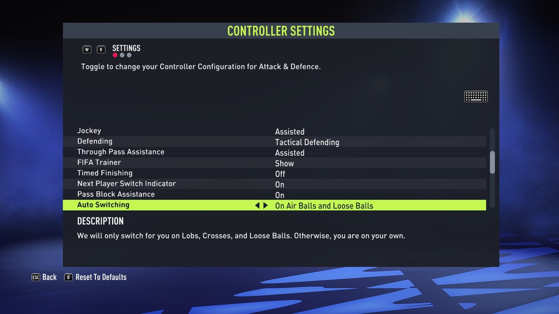 FIFA 22 Customise Controls Settings For PC - An Official EA Site