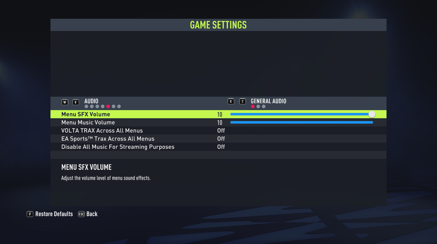 FIFA 22 Game Settings For PC - An Official EA Site