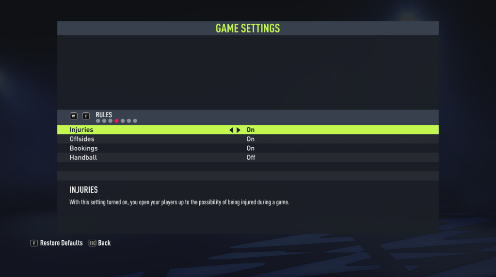 FIFA 22 Game Settings For PC - An Official EA Site