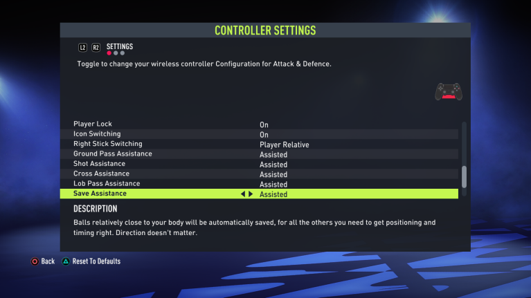 FIFA 22 Customise Controls Settings For PS4 - An Official EA Site