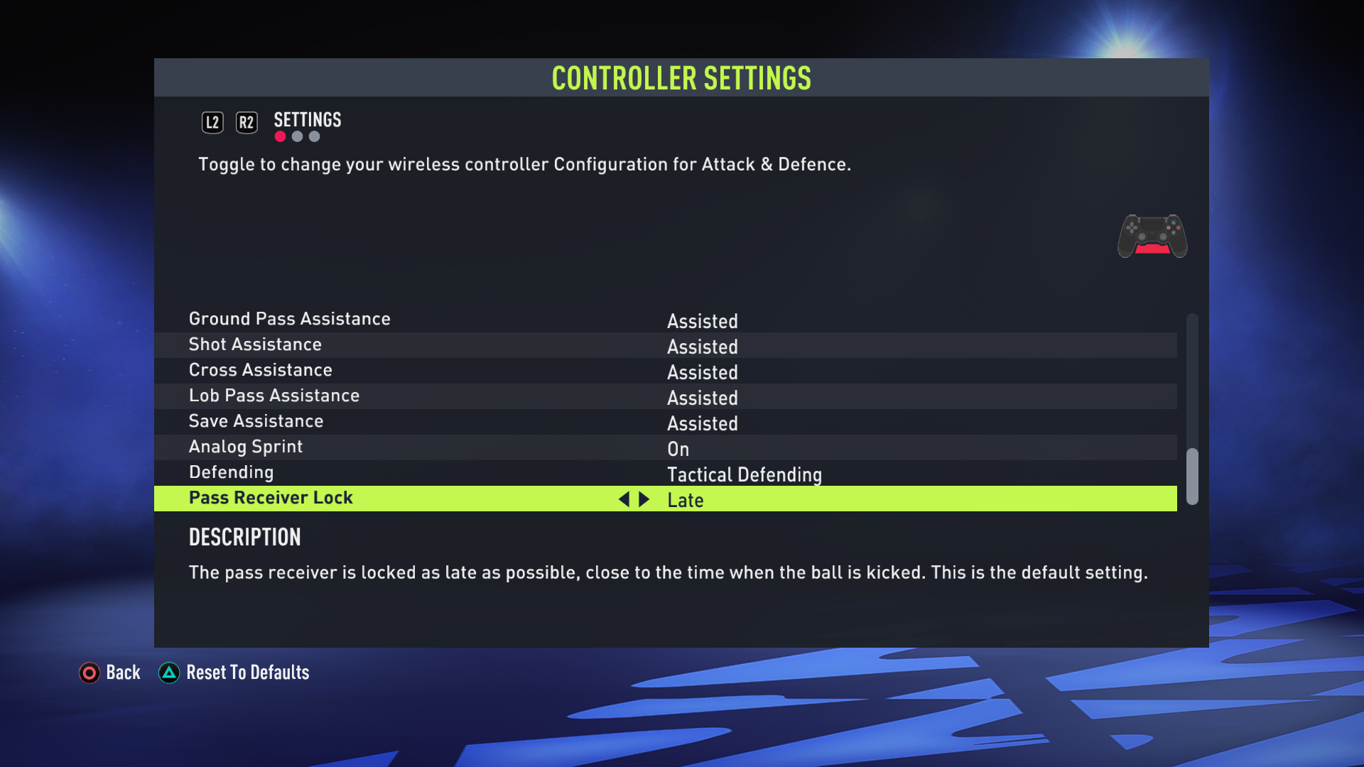 Fifa 22 Customise Controls Settings For Ps4 An Official Ea Site