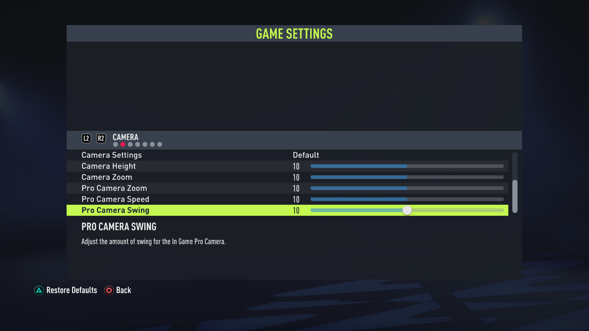 FIFA 22 Game Settings For PS4 - An Official EA Site