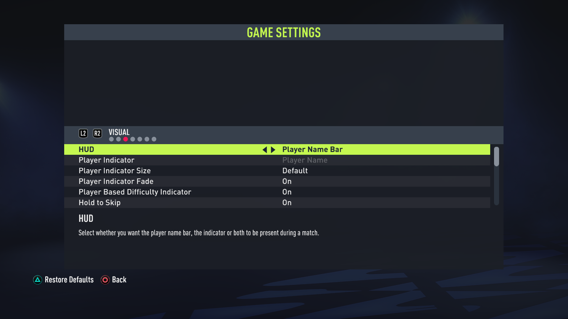 FIFA 22 Game Settings For PS4 - An Official EA Site
