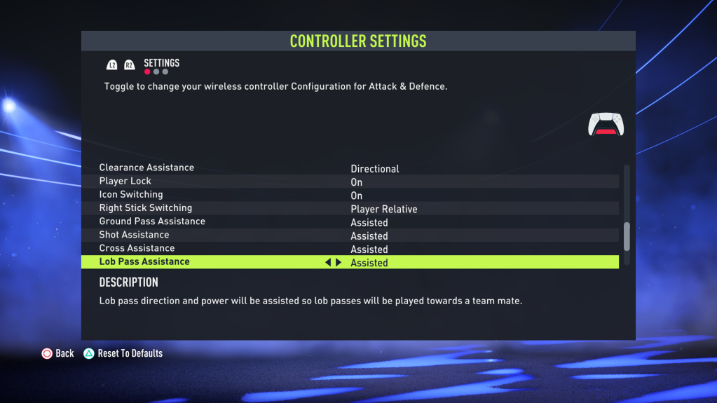 FIFA 22 Customise Controls Settings For PS5 - An Official EA Site