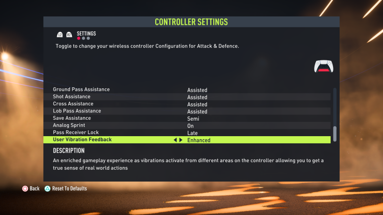 FIFA 22 Customise Controls Settings For PS5 - An Official EA Site