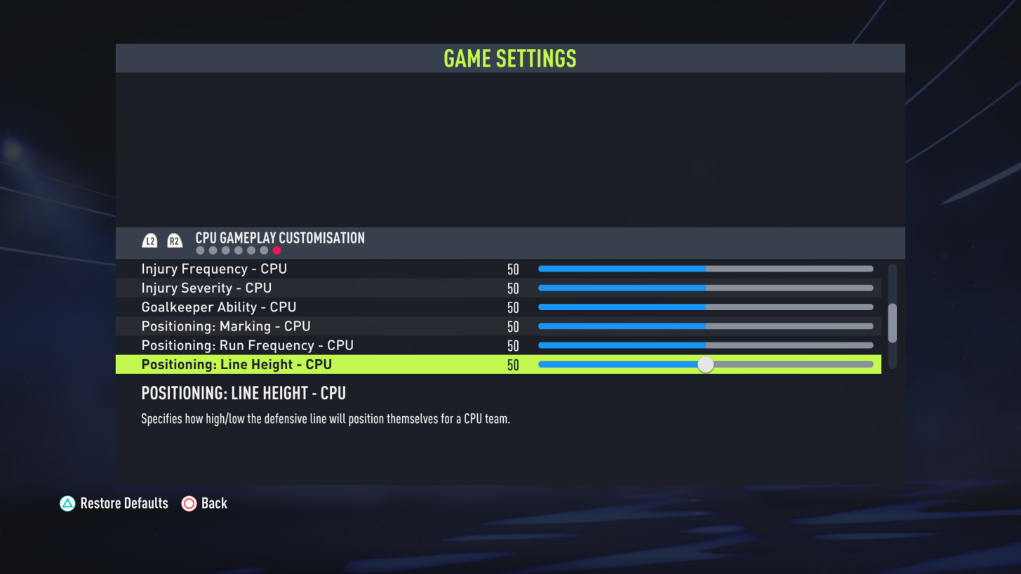 FIFA 22 Game Settings For PS5 - An Official EA Site