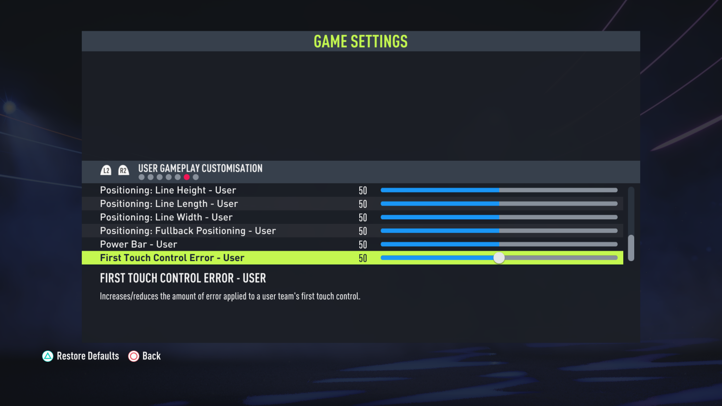 FIFA 22 Game Settings For PS5 - An Official EA Site